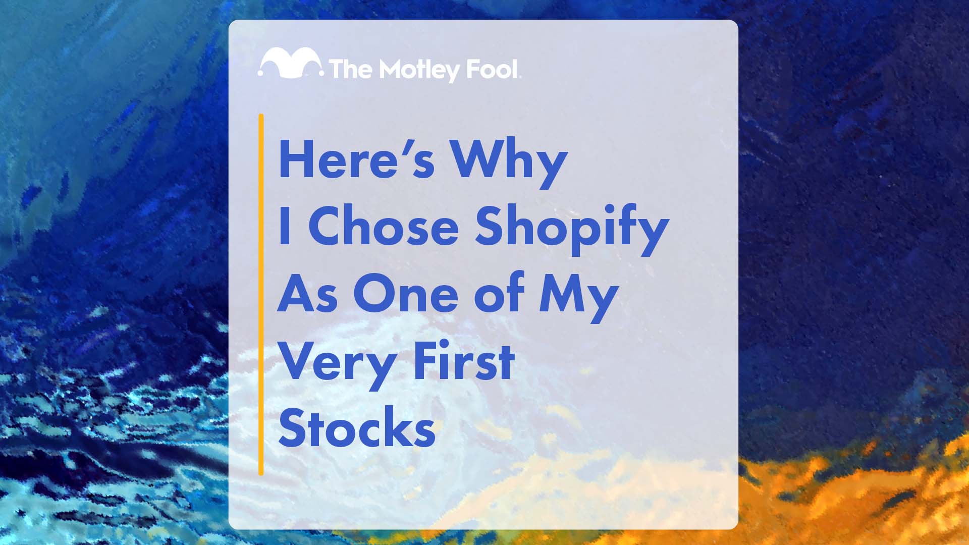 Here's Why I Chose Shopify as One of My Very First Stocks | The Motley Fool