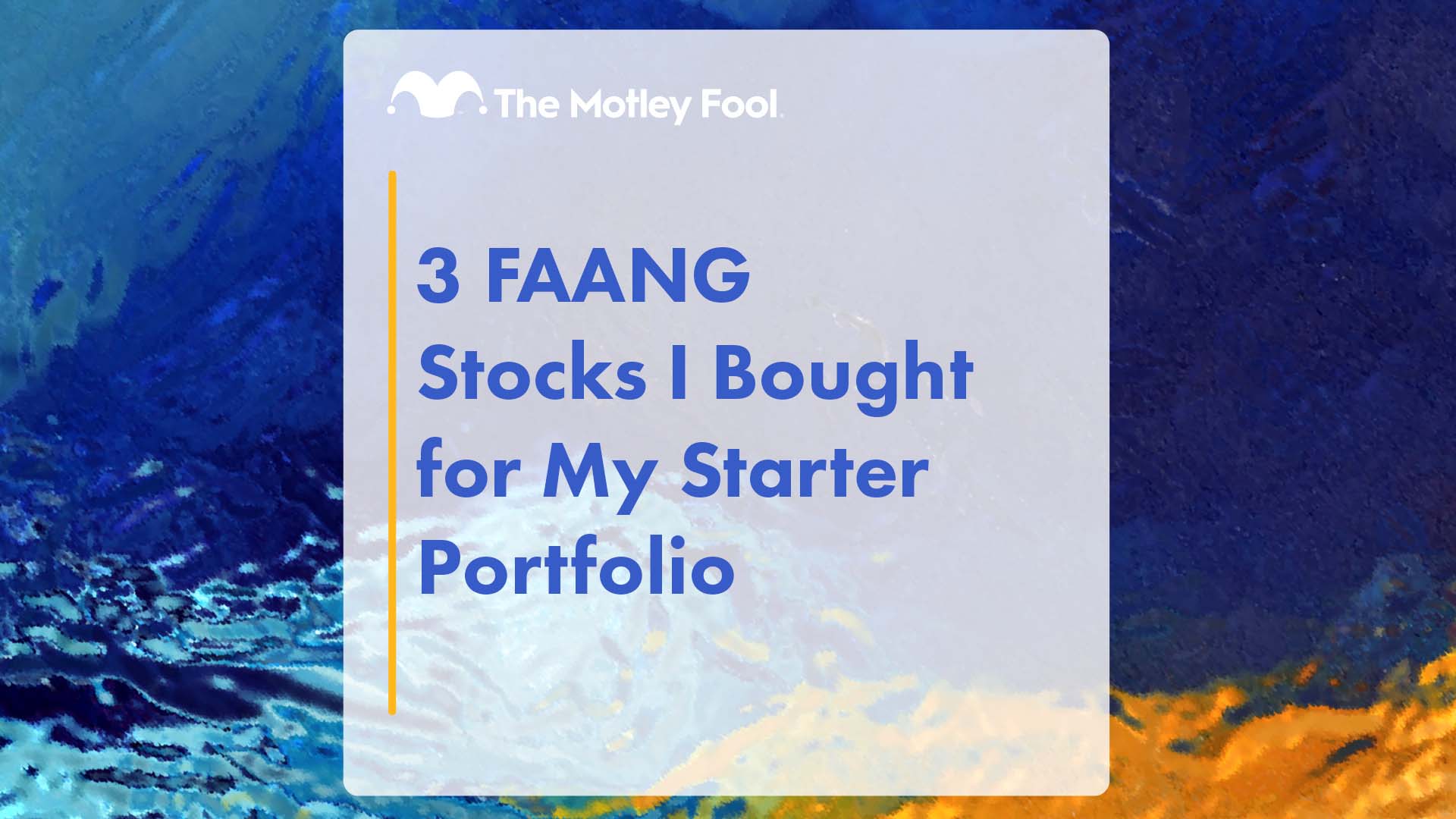 3 FAANG Stocks I Bought for My Starter Portfolio | The Motley Fool