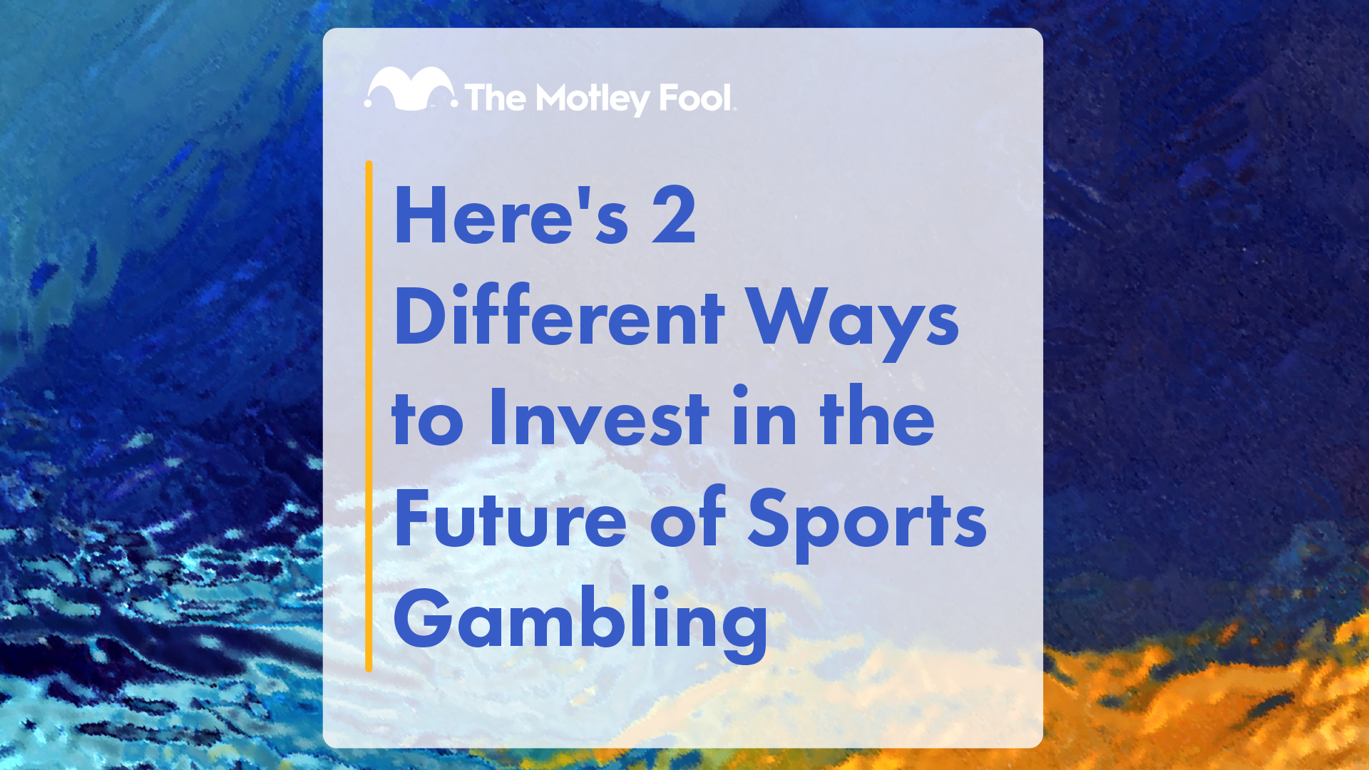 2 Different Ways to Invest in the Future of Sports Gambling | The ...